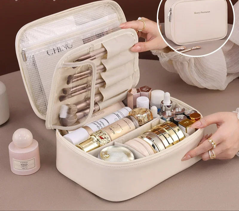Multi-Compartment Toiletry Cosmetics Bag – Triple Hexagon